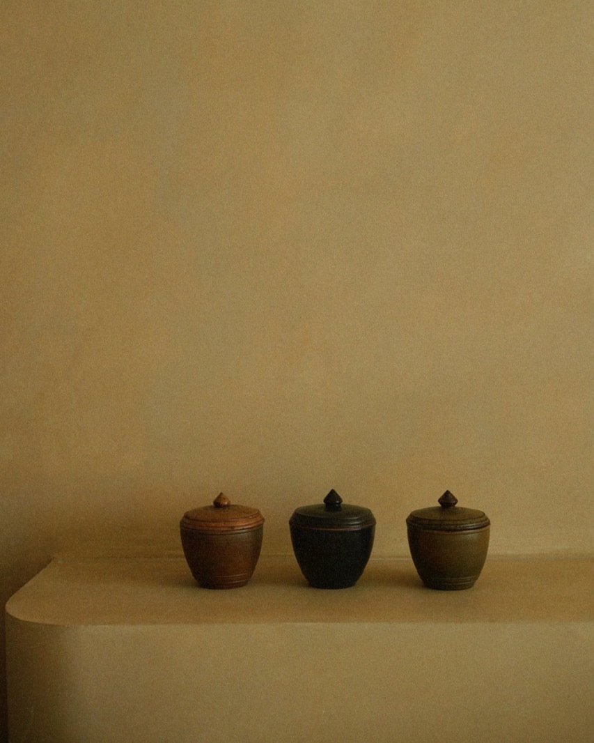 Boran Handmade Ceramic Rice Pot | Camel, Olive & Dark Brown